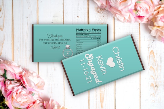 Personalized Chocolate Bar Stickers, Printed Labels for Full Size Candy ...
