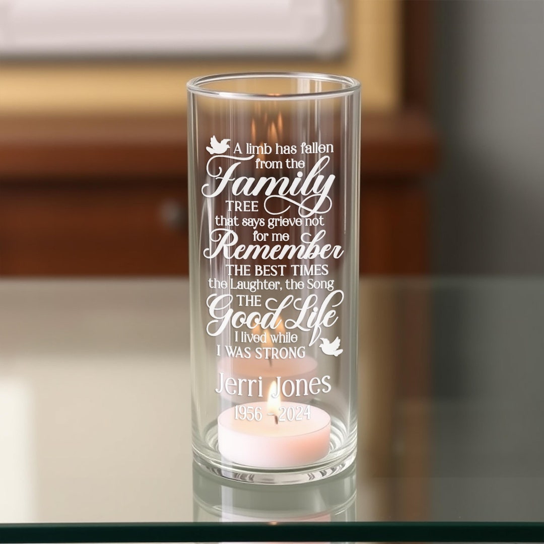 In Loving Memory Candle Vase | Memorial Vase for Funerals, Weddings ...