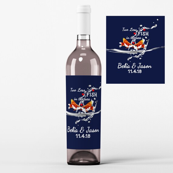 Two Less Fish in the Sea Wine Labels - Kissing Fish Wine Labels ...