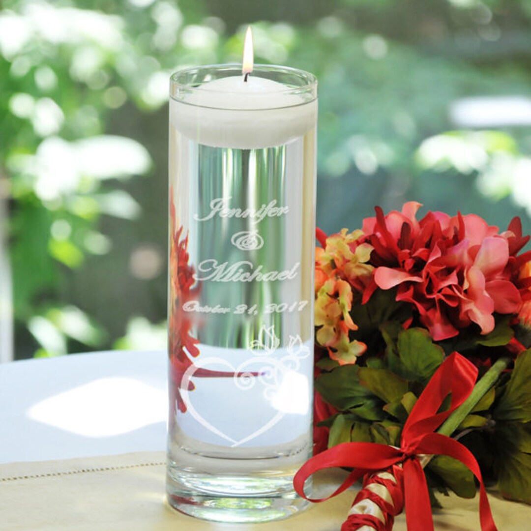 Personalized Floating Unity Candles Heart and Butterflies - Etsy