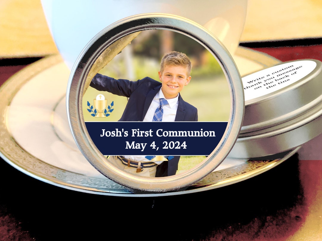 Personalized First Communion Mint Tins – Photo Favors, Religious Party ...