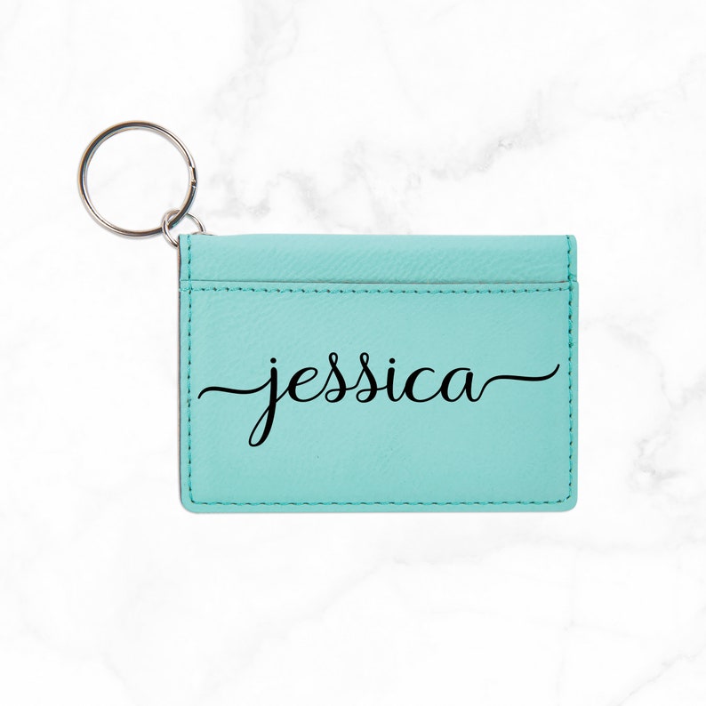 Personalized Custom Leatherette ID Keychain Personalized - Etsy