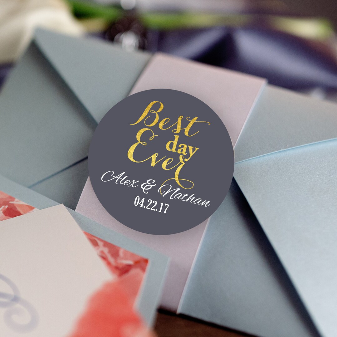 Best Day Ever Stickers, Custom Labels - Wedding Labels - Bridal Shower ...