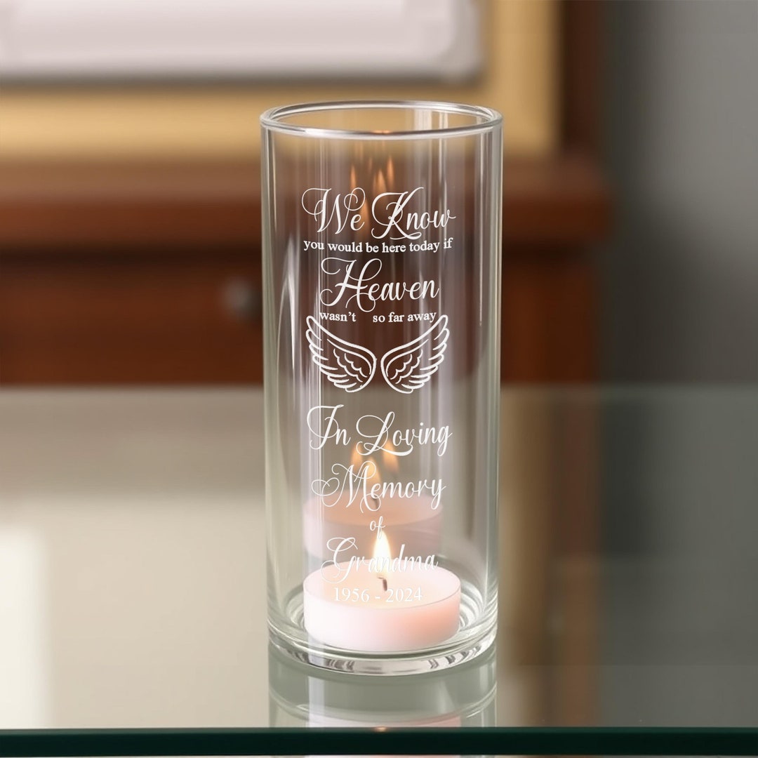 Memorial Vases - in Loving Memory Engraved Cylinder & Floating Wedding ...