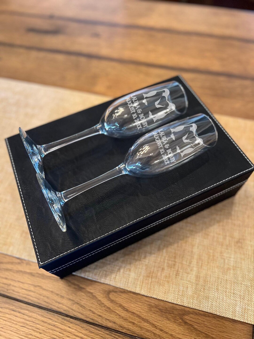 Personalized Wedding Flutes, 2 Toasting Flutes, Engraved Wedding Flute ...