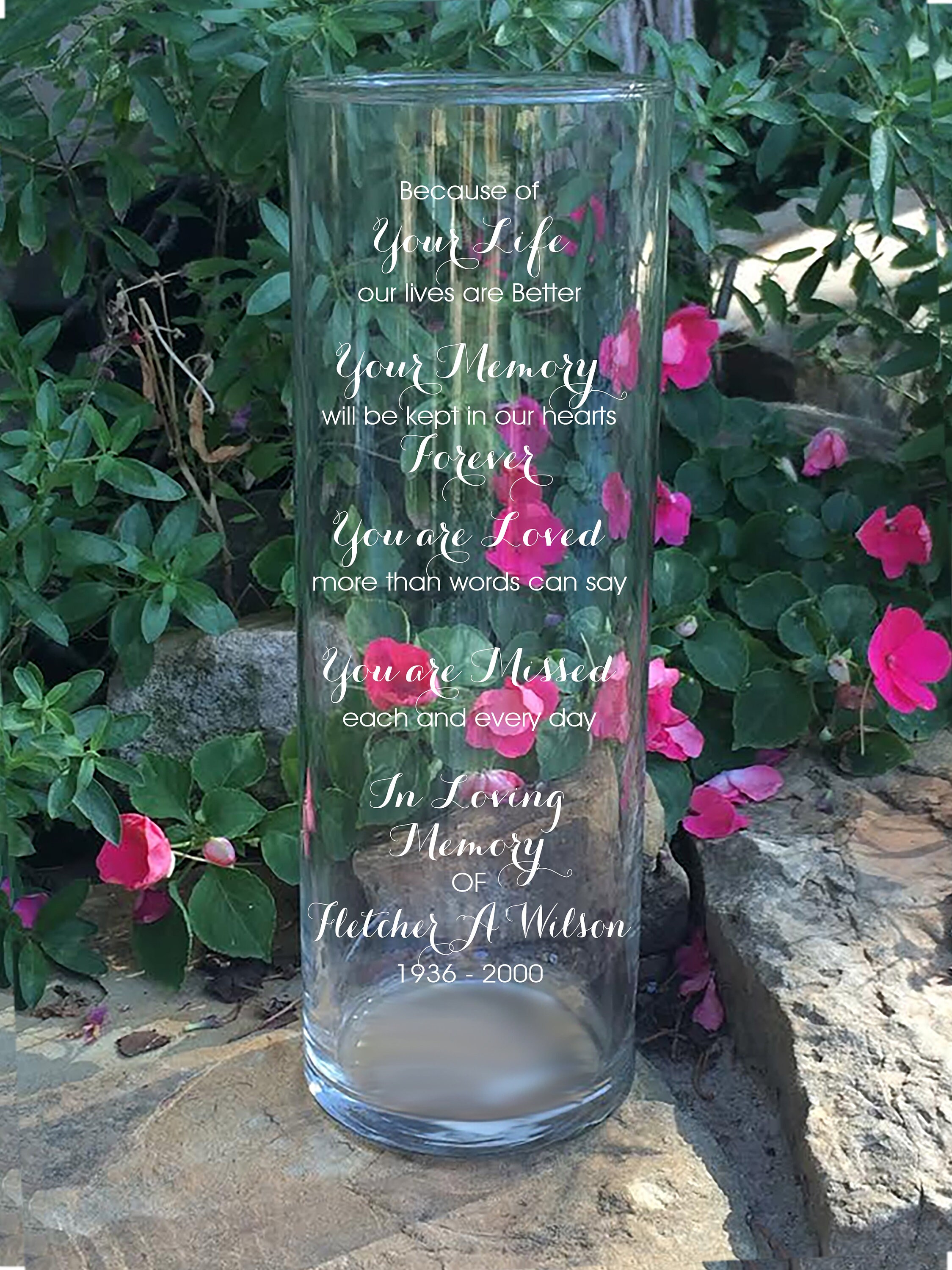 Memorial Vases in Loving Memory Vase Floating Memorial - Etsy