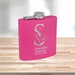 Personalized Matte White Flask Custom Flask Engraved Pink - Etsy