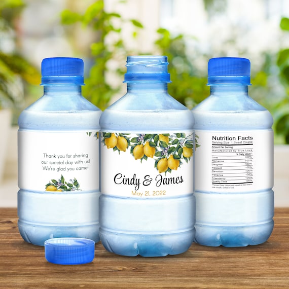 30 Vintage Botanical Citrus Water Bottle Labels for Bridal | Etsy