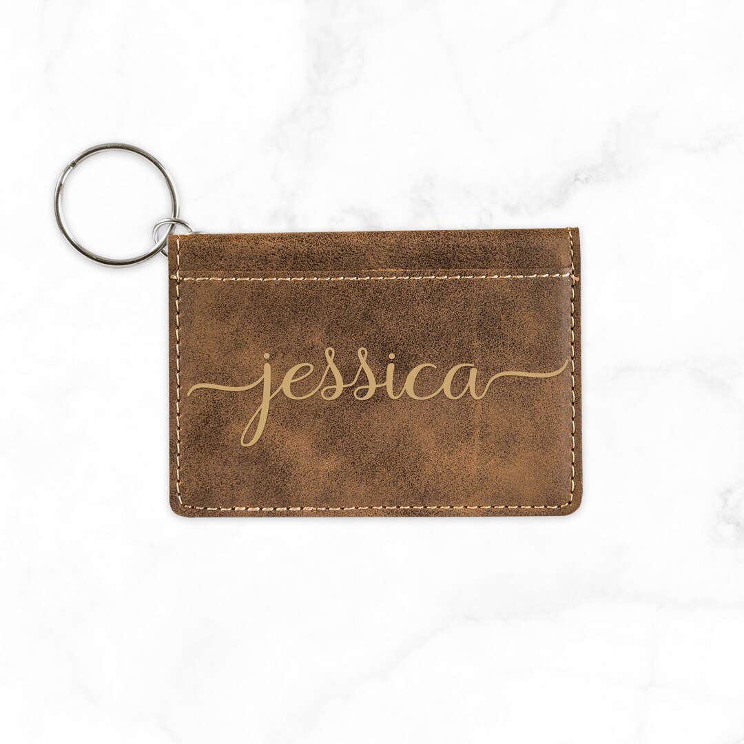 Personalized Custom Leatherette ID Keychain | Personalized Keychain ...