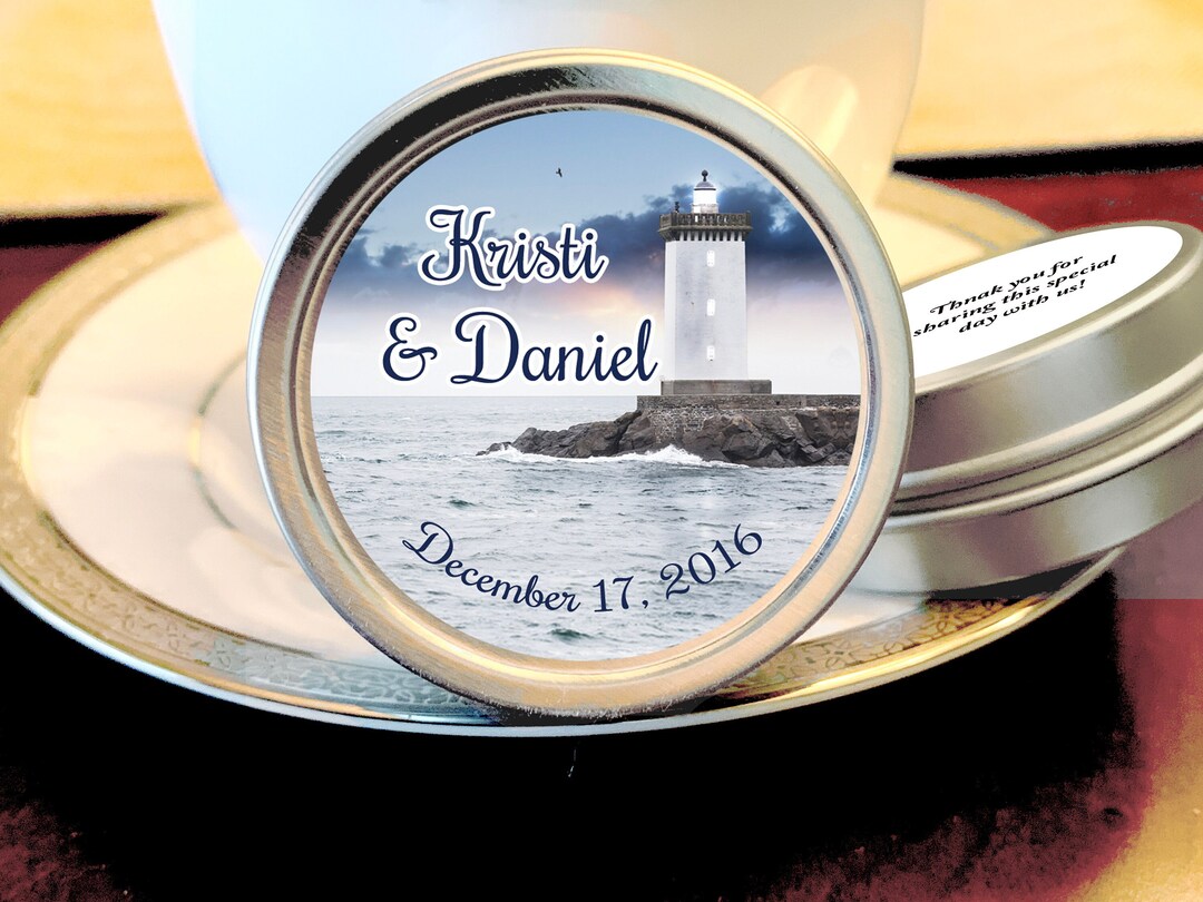 Personalized Lighthouse Wedding Favor Mint Tins - Lighthouse Favors ...
