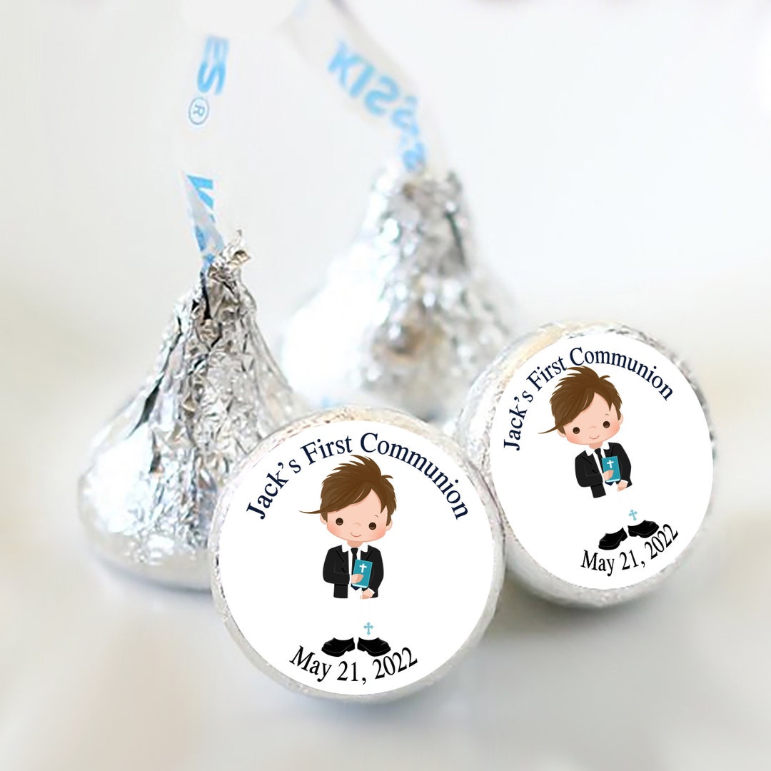 Boys First Holy Communion Kiss Stickers | Communion and Baptism Favors ...