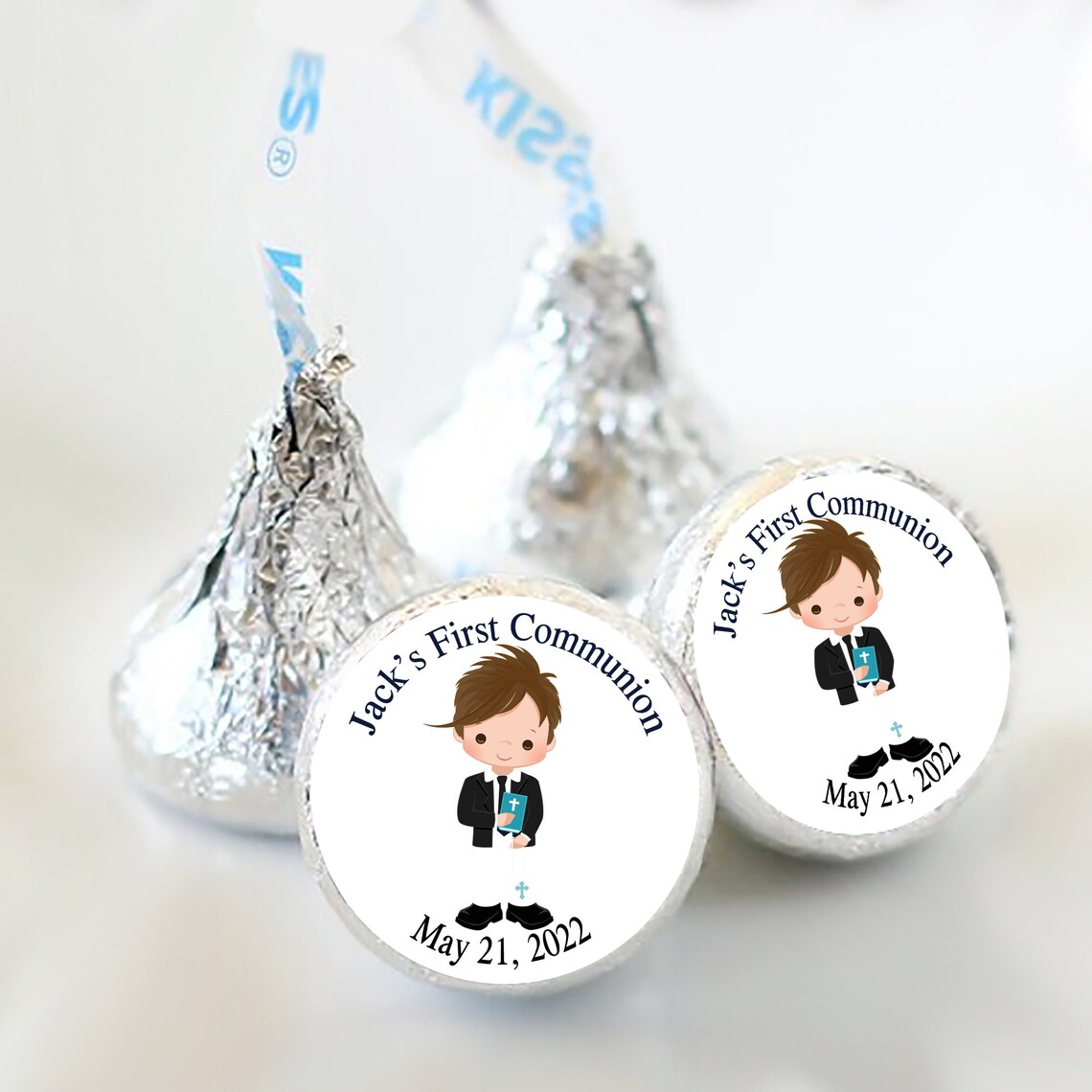 Boys First Holy Communion Candy Kiss Stickers Communion and | Etsy