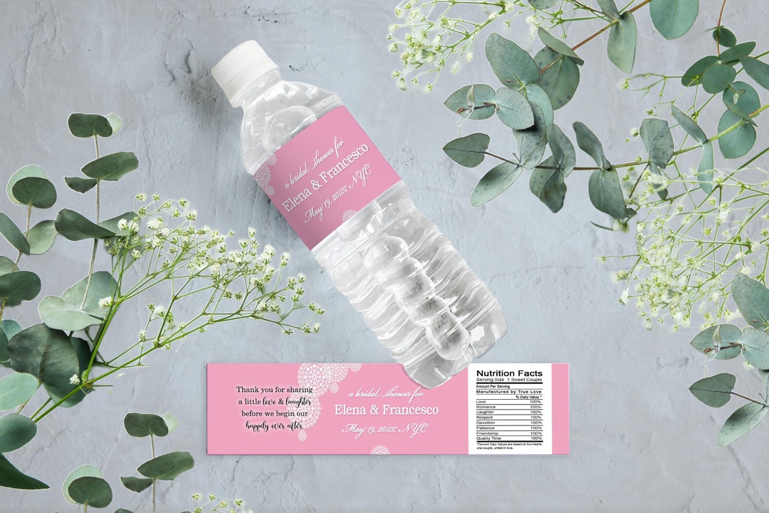 Printed Water Bottle Labels | Doily | Waterproof, Smudge Proof, Peel ...
