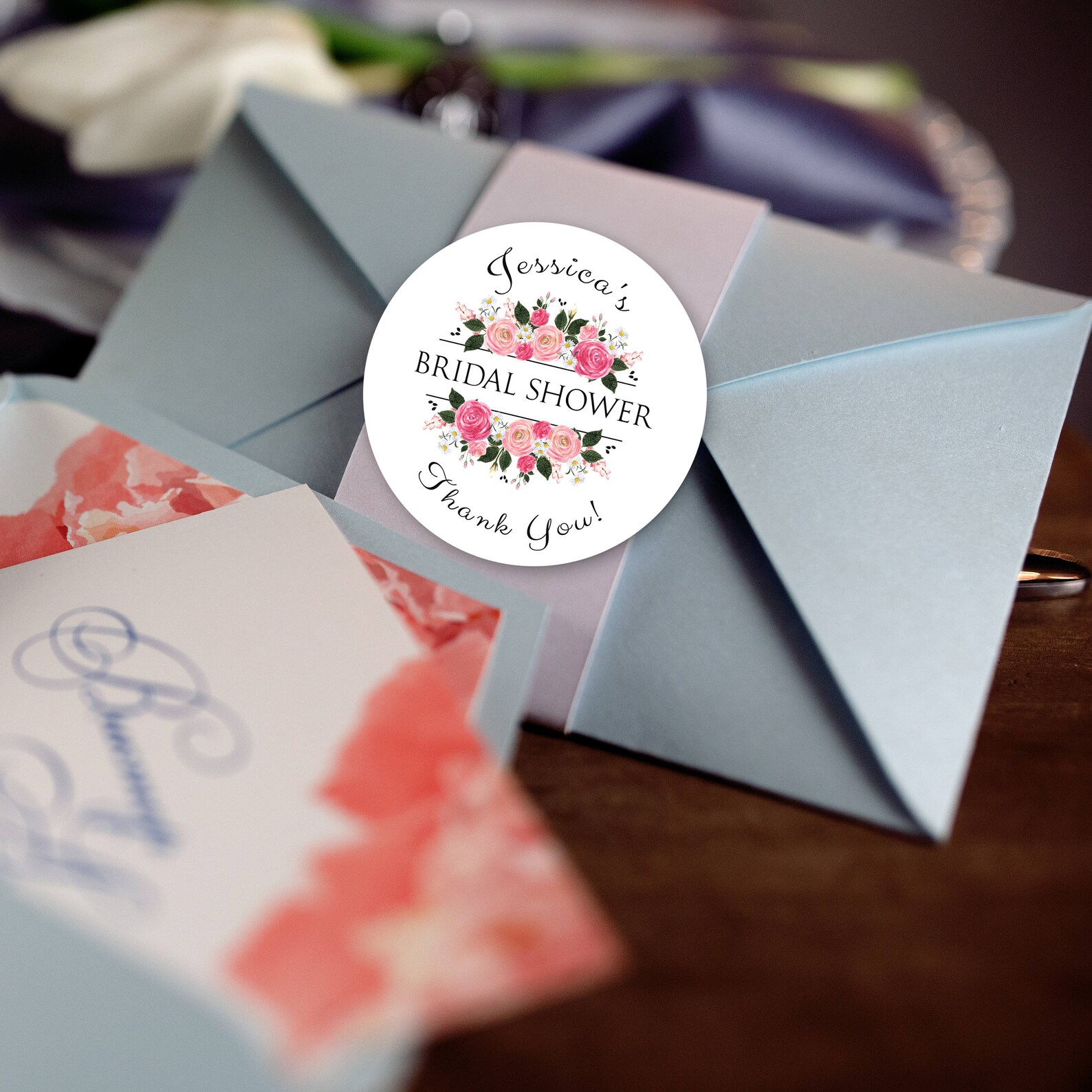 Bridal Shower Stickers Custom Bridal Shower Labels Round | Etsy