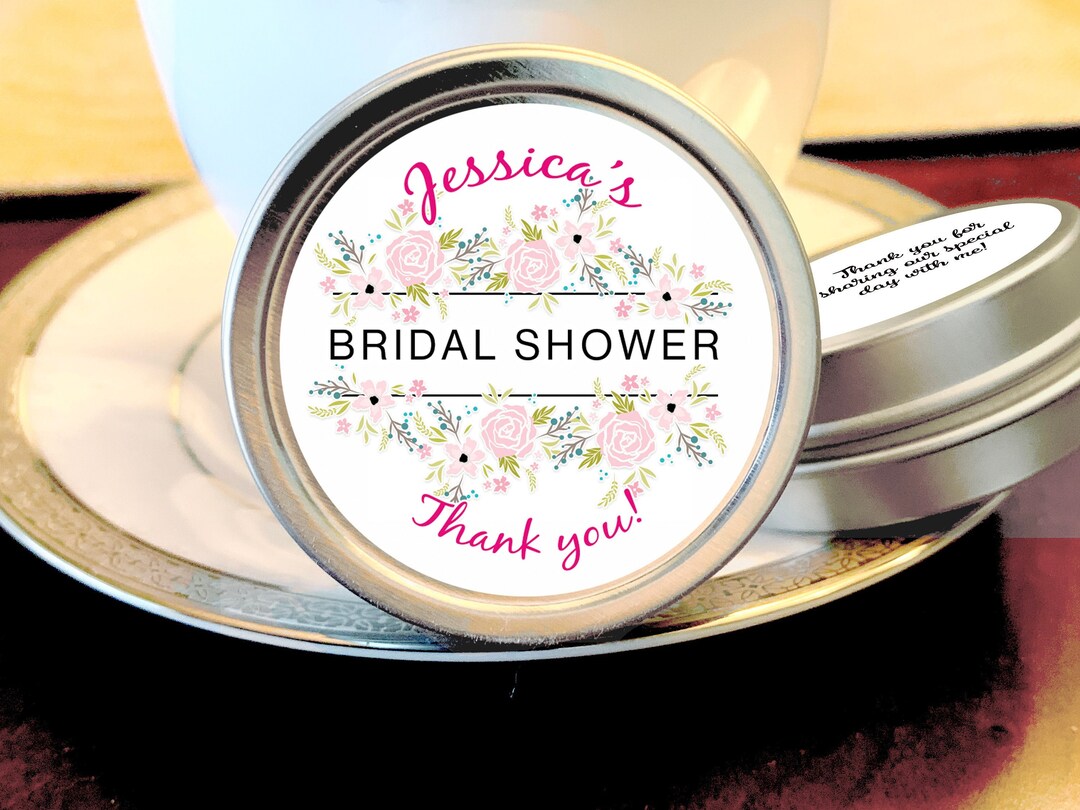 Personalized Pink Bouquet Bridal Shower Mint Tins, Bridal Shower Favors ...