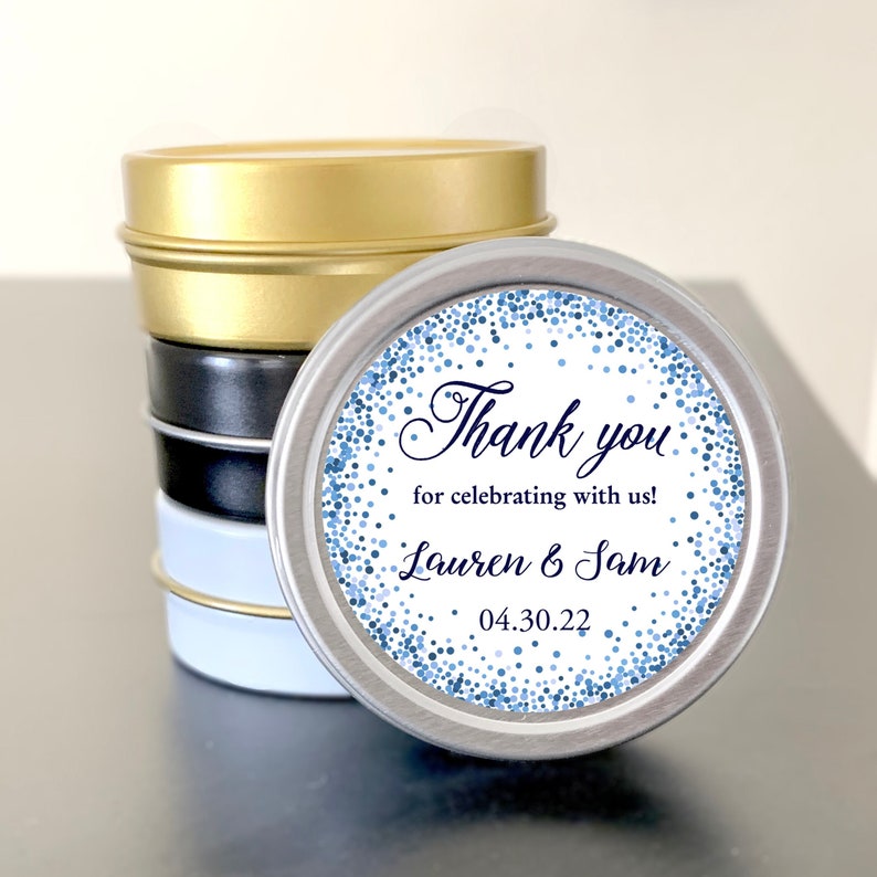 Custom Colored Dusty Blue and Navy Wedding Mints Mint Tins - Etsy