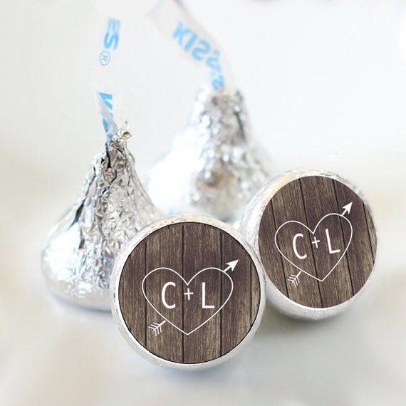 Carved Initial Candy Kiss® Stickers - Candy Kiss Stickers Wedding ...