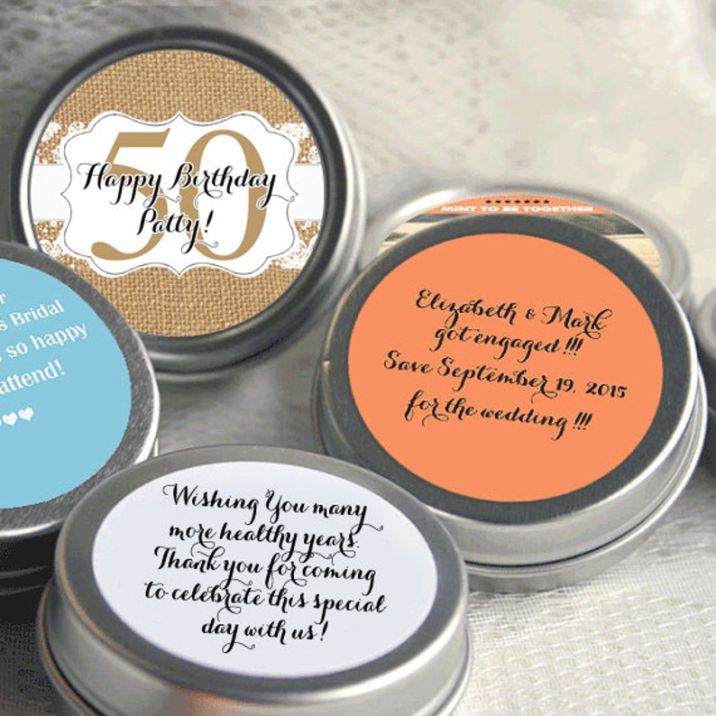 Personalized Milestone Birthday Mints Burlap and Lace Design - Etsy