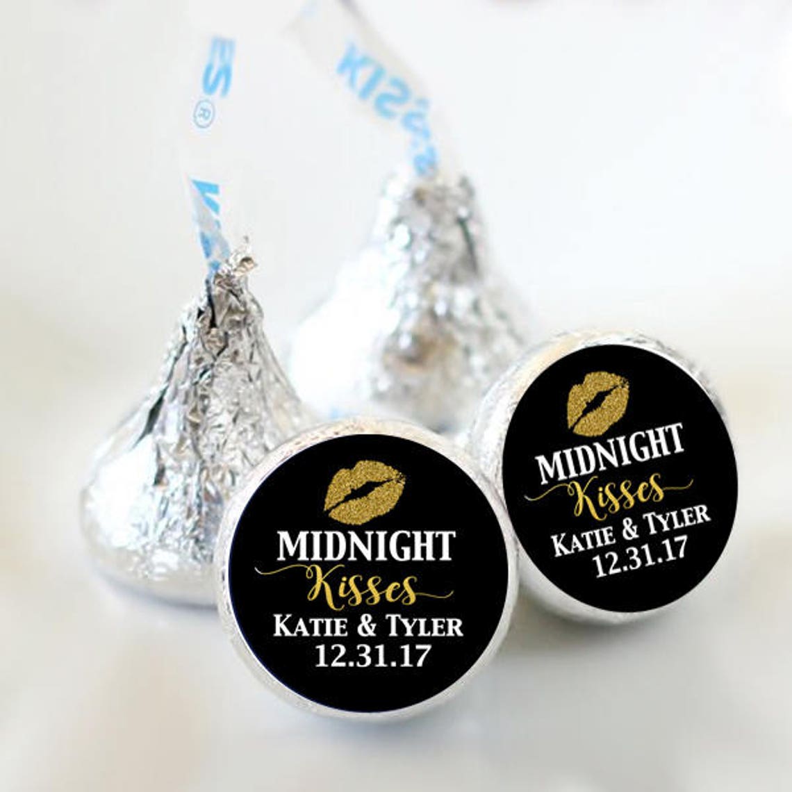 108 Midnight Kisses Hershey Kiss Stickers Bridal Shower Kiss Etsy
