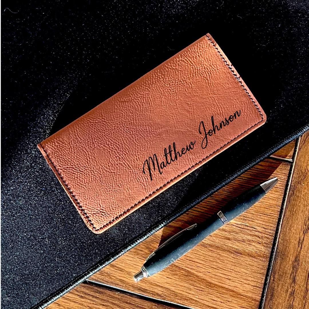 Personalized Checkbook Cover, Leather Checkbook, Checkbook Wallet and ...