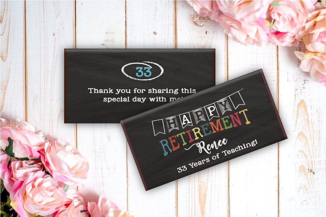 Personalized Retirement Candy Bar Wrappers | Set of 12 - Etsy