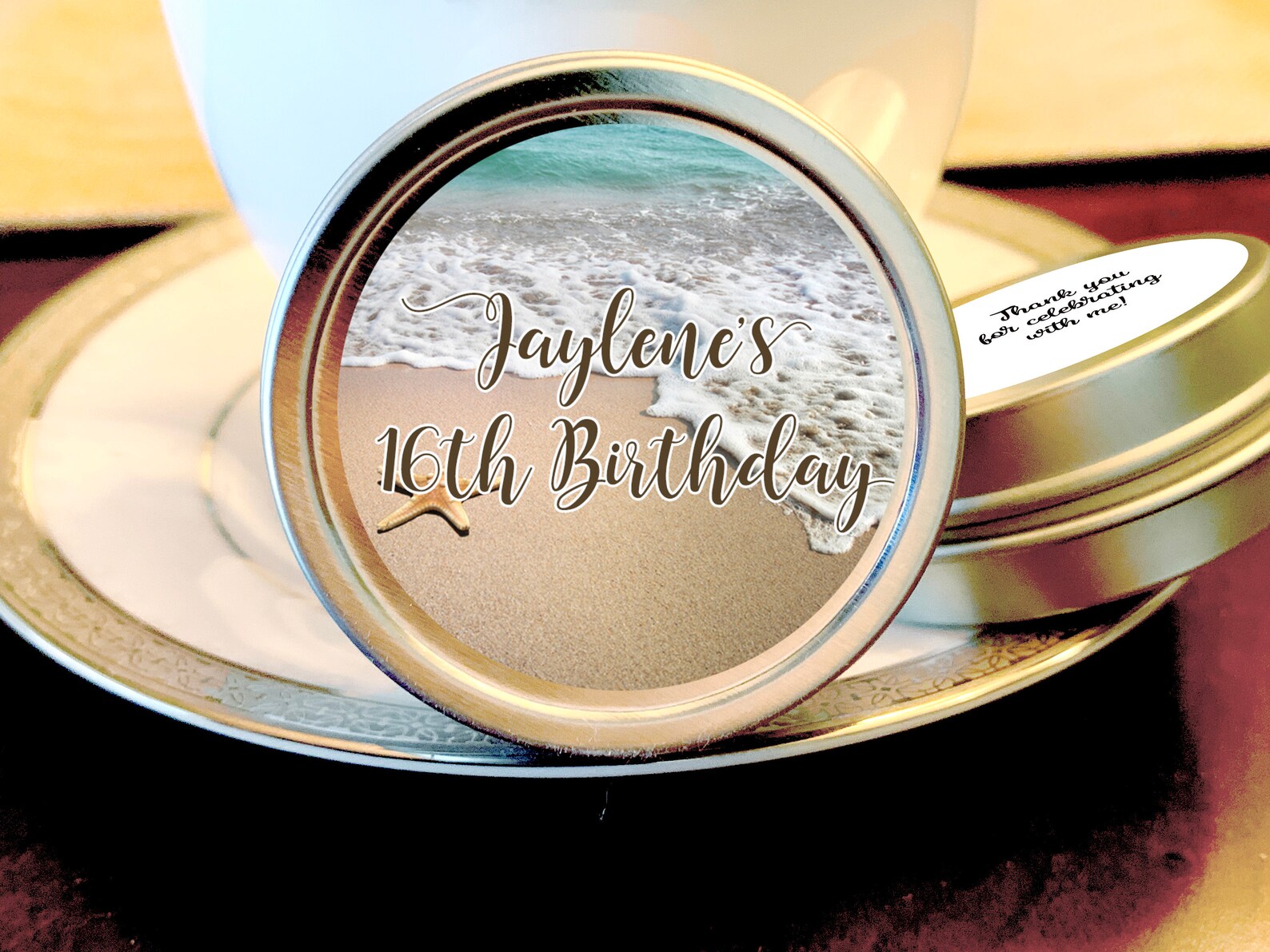 Starfish Birthday Beach Themed Mint Tins - Birthday Decor - Milestone ...
