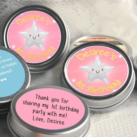 First Birthday Star Candy Favors First Birthday Mint Tins - Etsy