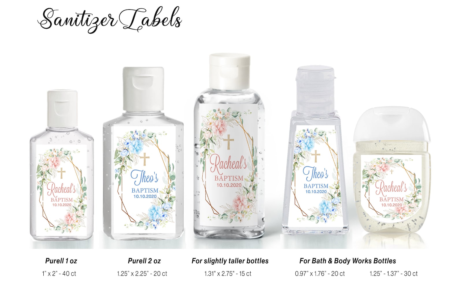 Personalized Mini Hand Sanitizer Labels 1 Oz. 8 Oz. Size | Etsy