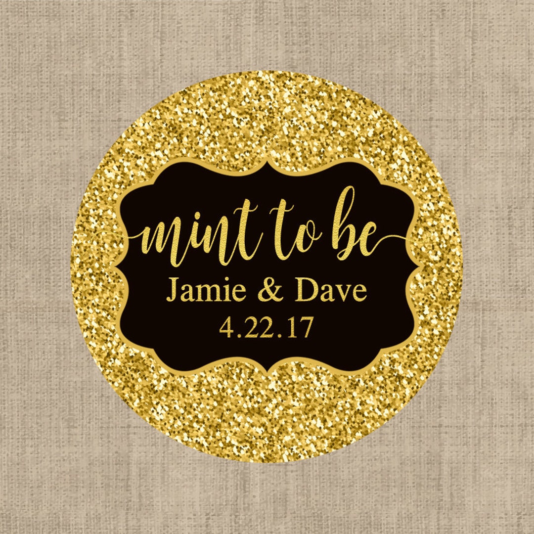 Mint to Be Gold Stickers, Custom Labels - Wedding Labels - Bridal ...