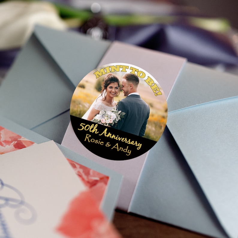 50th Anniversary Stickers Custom Labels Round Wedding - Etsy