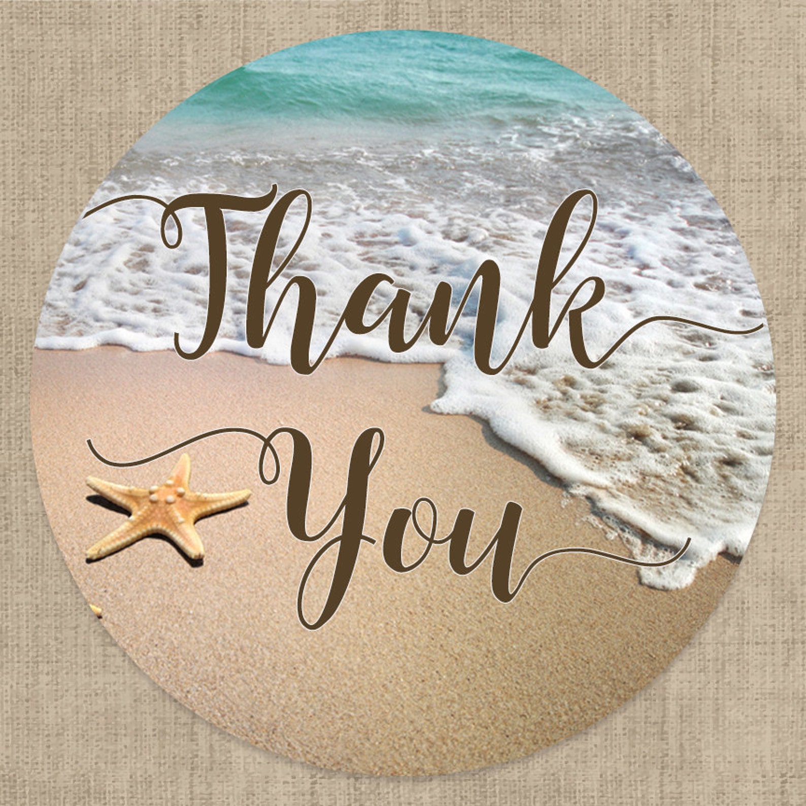 Glossy Round Sticker Label Tags - Beach Theme Wedding Favor & Gift Tags ...