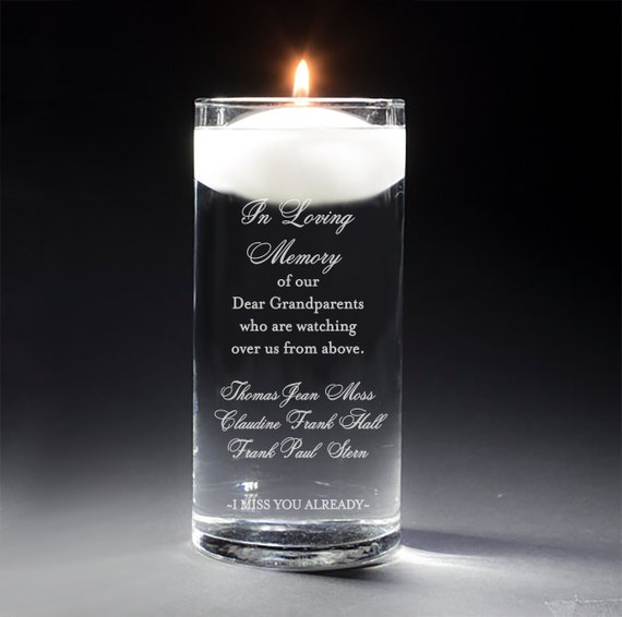 Personalized In Loving Memory Memorial Vase - Floating Wedding Memorial ...
