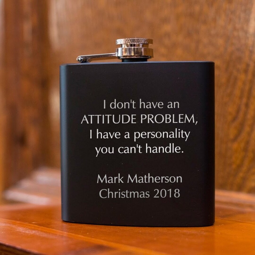 Laser Etched Flask , Custom Flask, in Gift Box, Stocking Stuffer ...