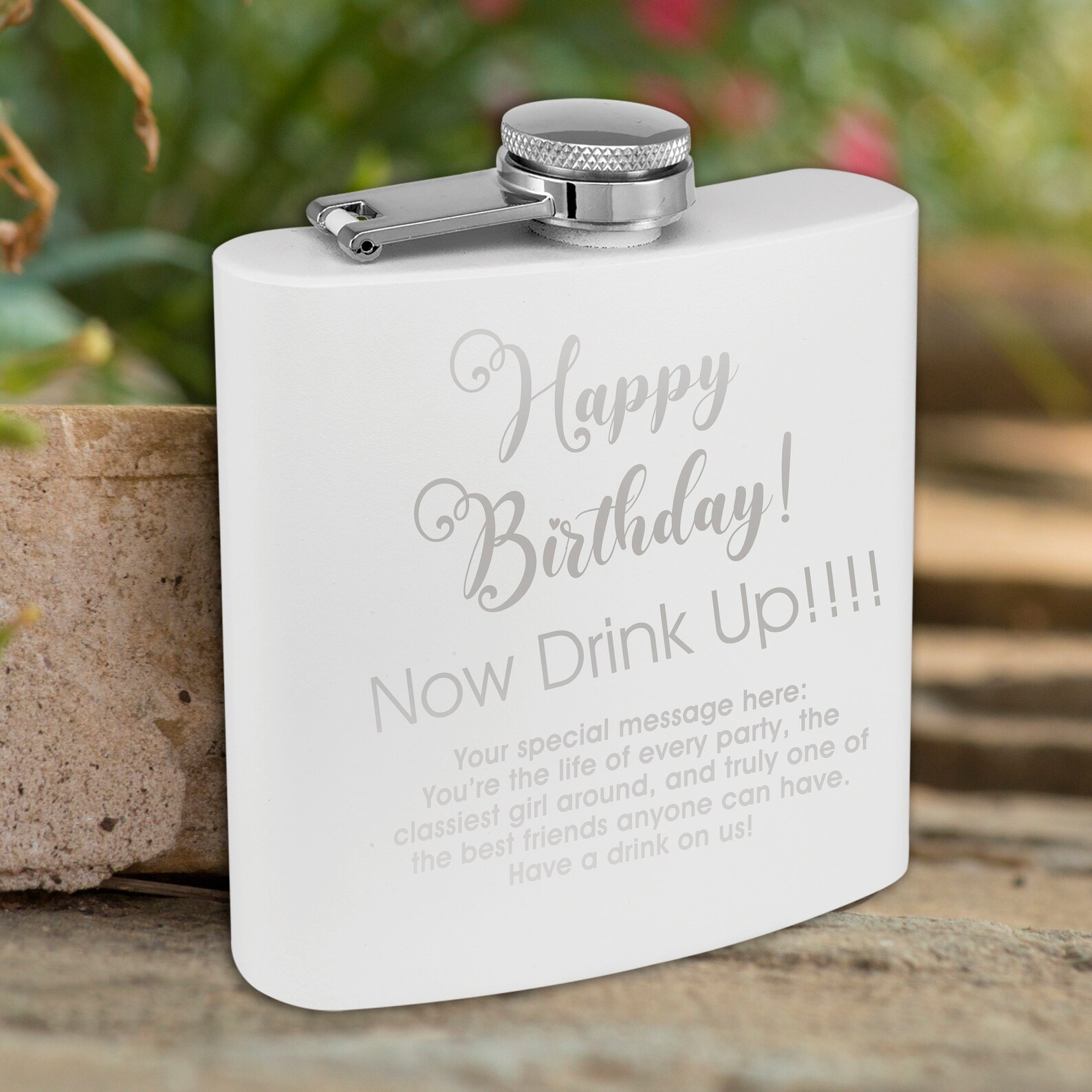 Personalized Matte White Flask Custom Flask Engraved White - Etsy UK