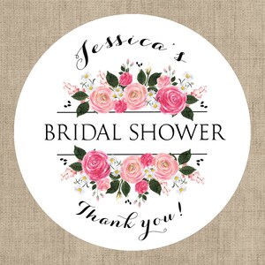 Bridal Shower Stickers, Custom Bridal Shower Labels - Round Bridal ...