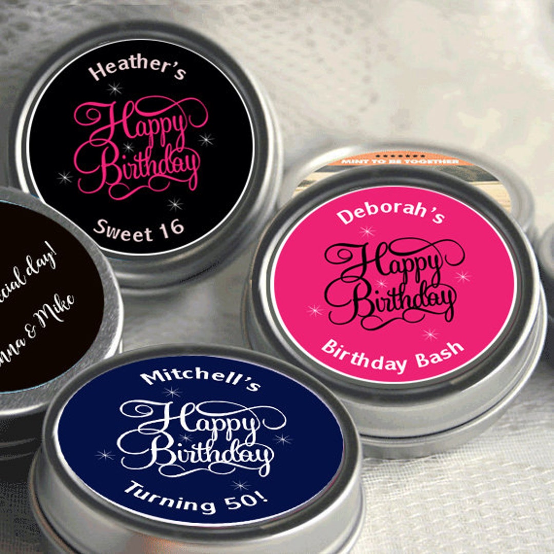 12 Personalized Birthday Mint Tins Milestone Birthday Birthday Favors ...