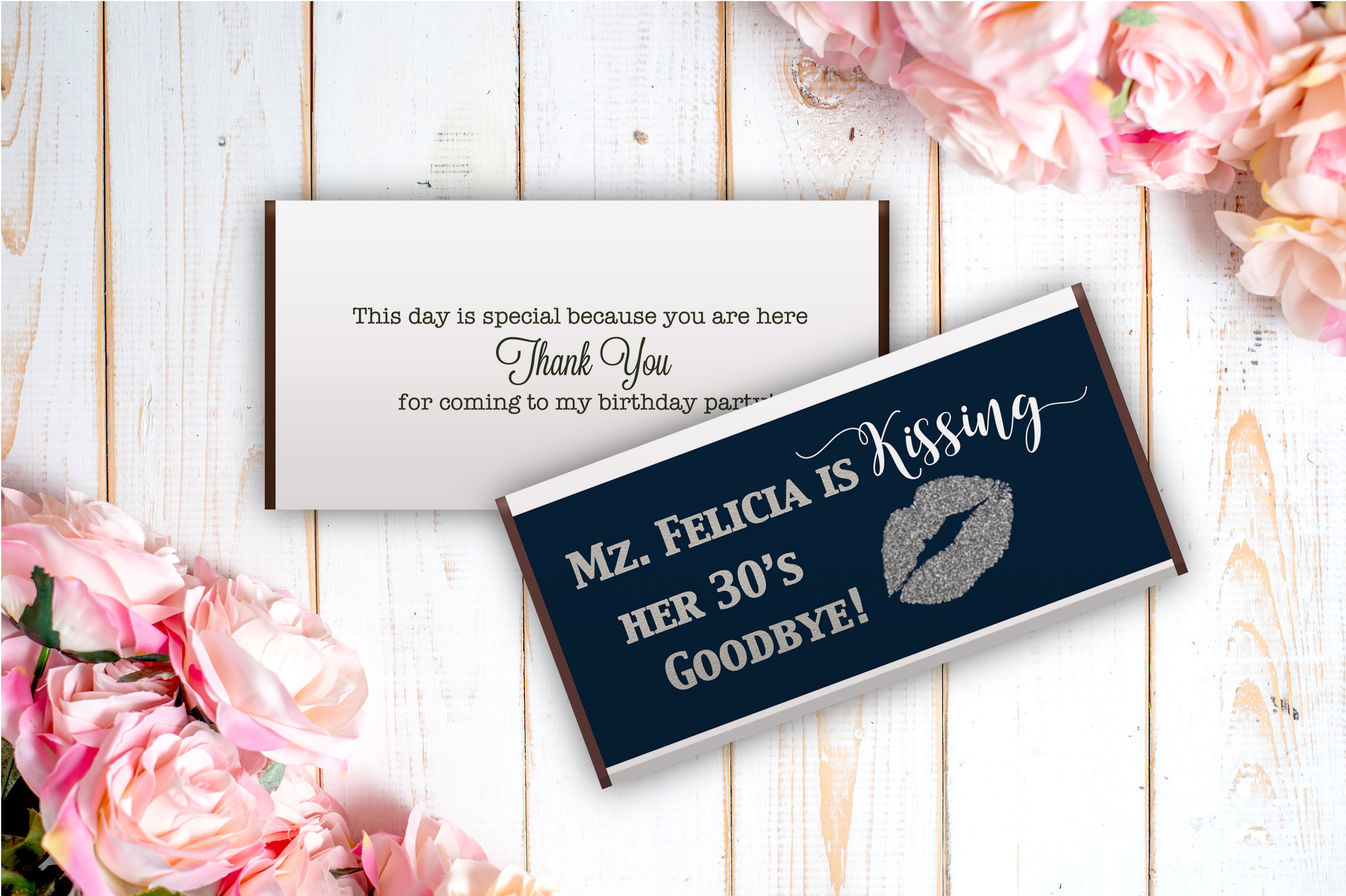 Kissing Her 30's Goodbye Personalized Large Chocolate - Etsy