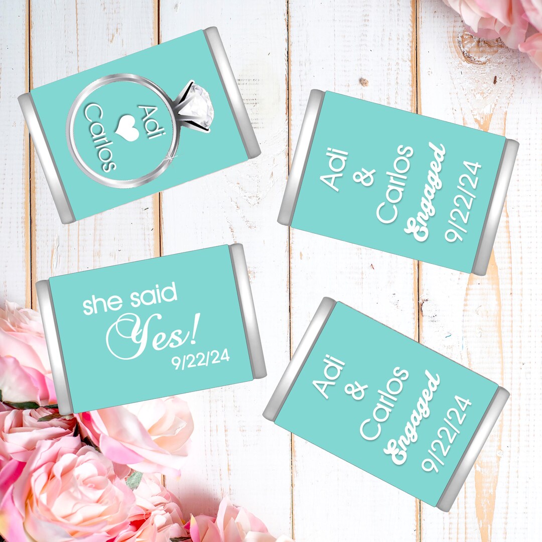 Miniatures Chocolate Wrappers - Mini Candy Bar Wrappers - Engagement ...