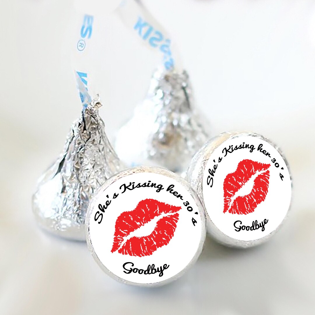 Printed 3/4" Round Candy Stickers | Kissing My 20s Goodbye | Birthday ...