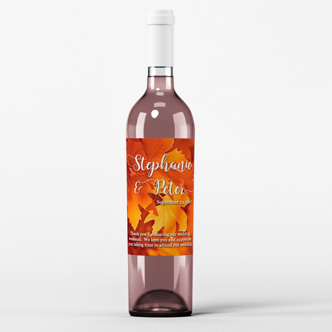 Wedding Wine Labels Thank You Wine Labels Fall Wedding Fall Wedding ...