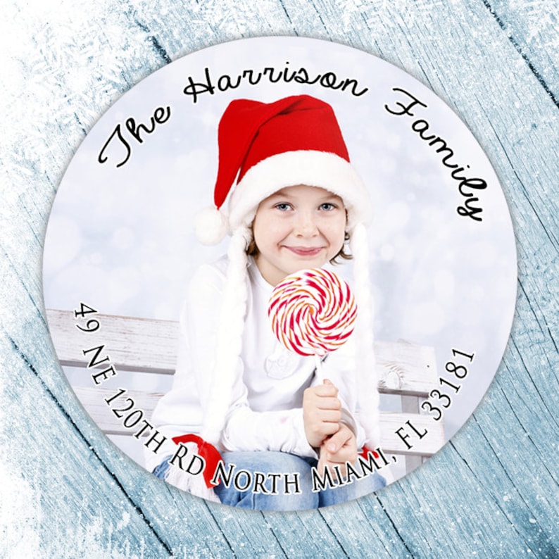 Round Christmas Address Labels Round Labels for Christmas - Etsy