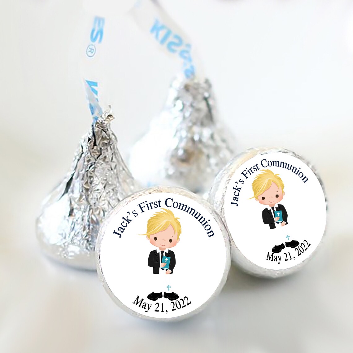 Boys First Holy Communion Candy Kiss Stickers Communion and | Etsy