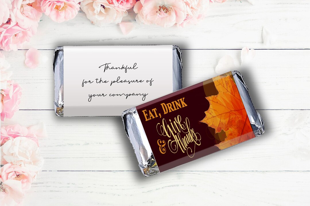 Happy Thanksgiving Mini Chocolate Wrappers | Festive Mini Wrappers ...