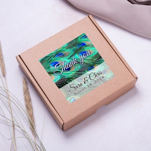 Glossy Round Peacock Labels - Peacock Favor Labels - Peacock Stickers ...