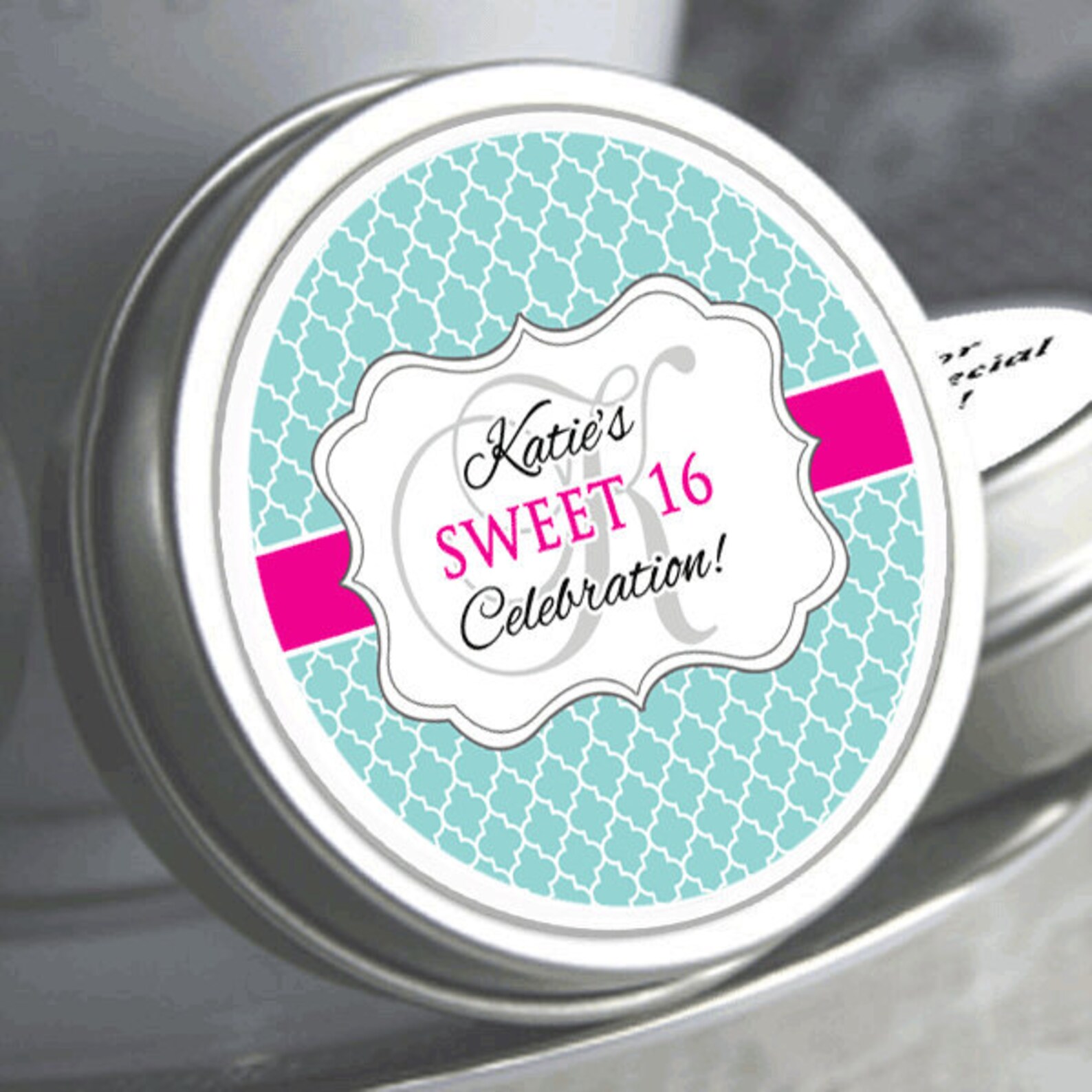 Sweet 16 Monogram Quatrefoil Birthday Candy Tins - Etsy