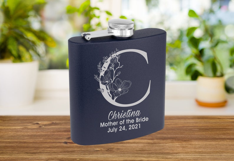 Personalized Matte Baby Blue Flask Custom Flask Engraved - Etsy
