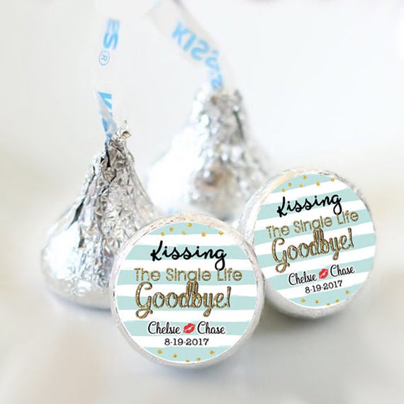 Kissing the Single Life Goodbye Candy Labels | PRINTED 3/4" Round Candy ...