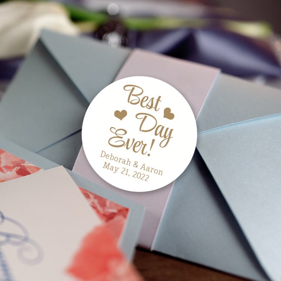 Best Day Ever! Custom Wedding Labels and Stickers for Weddings and ...