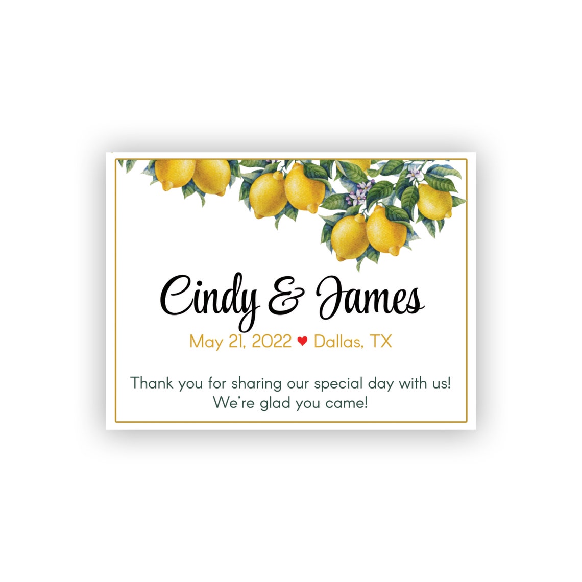 Personalized Botanical Citrus Welcome Box and Bag Favor Labels | Etsy
