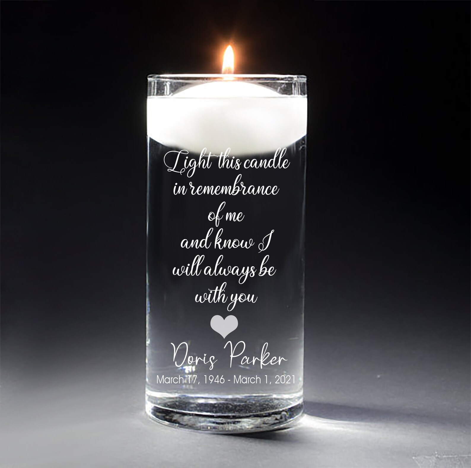 Personalized in Loving Memory Memorial Vase Floating Wedding - Etsy